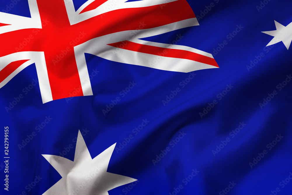 Satin texture of curved flag of Australia Stock Photo | Adobe Stock