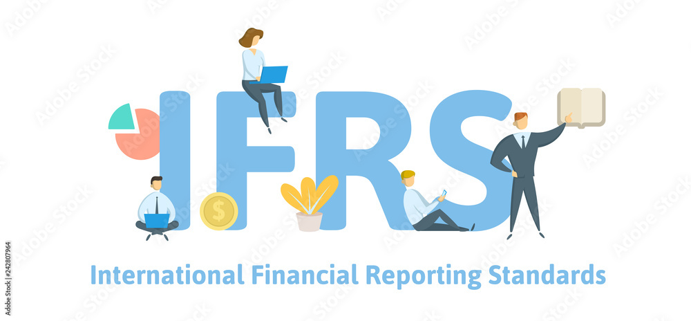 IFRS, International Financial Reporting Standards. Concept with ...