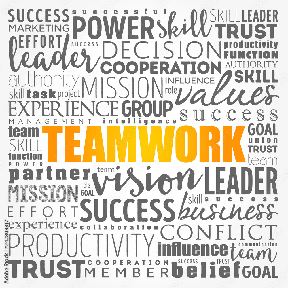 TEAMWORK word cloud collage, business concept background Stock Vector ...