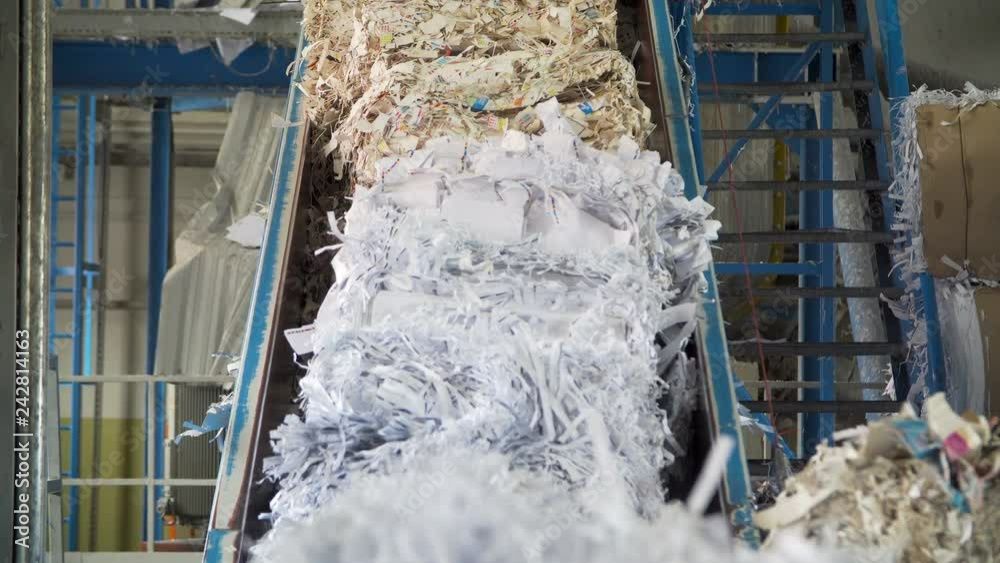 Waste paper recycling mill Stock Video | Adobe Stock