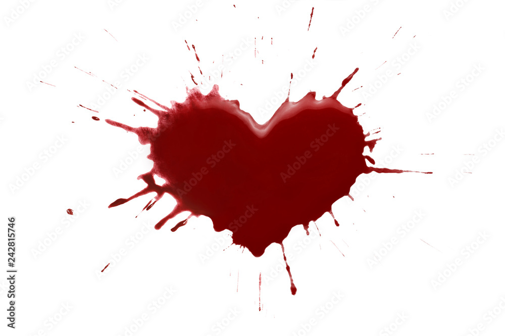 Heart shaped blood drop, isolated on white background Stock Photo ...