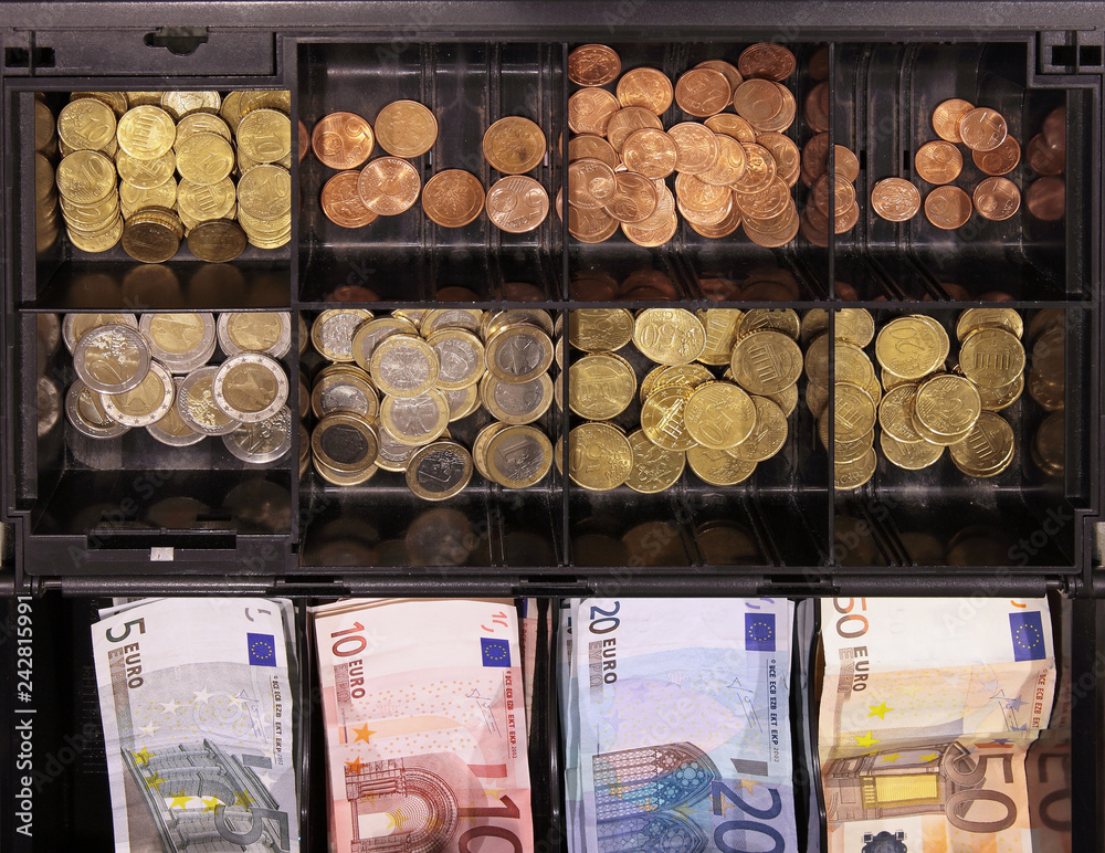 Euro Geld Kasse Stock-Foto | Adobe Stock