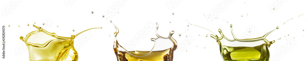 oil splash collection isolated on white Stock Photo | Adobe Stock