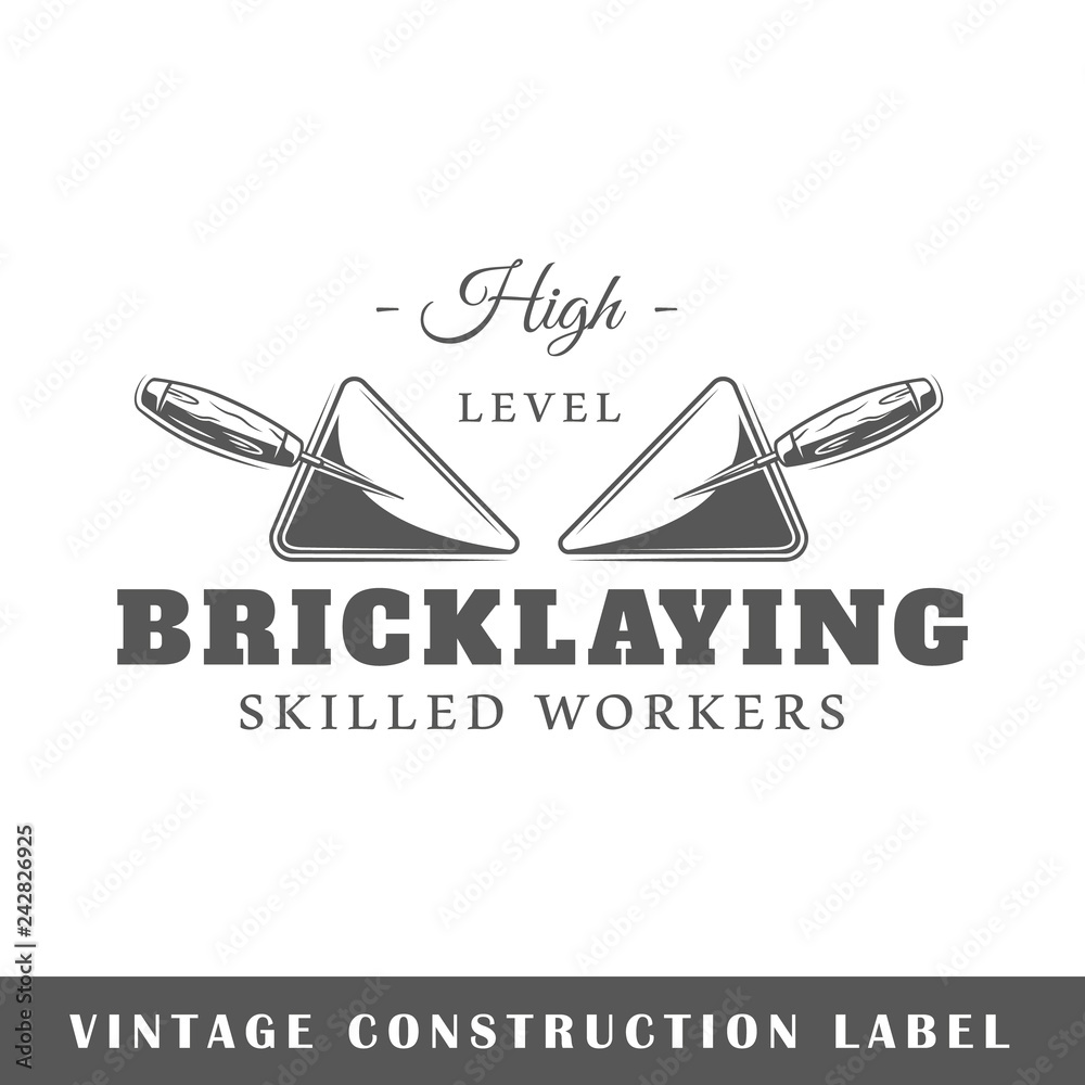 Construction label isolated on white background. Design element ...