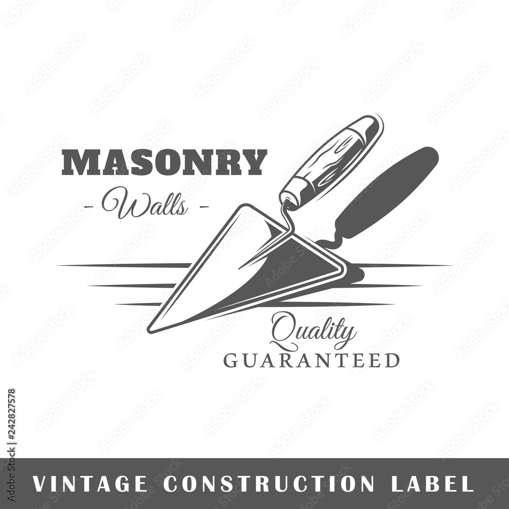 Construction label isolated on white background. Design element ...