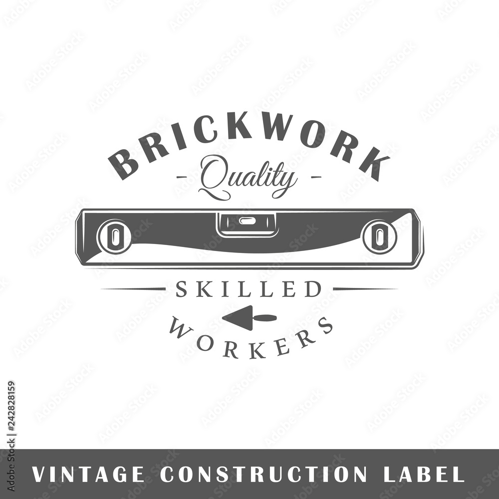 Construction label isolated on white background. Design element ...