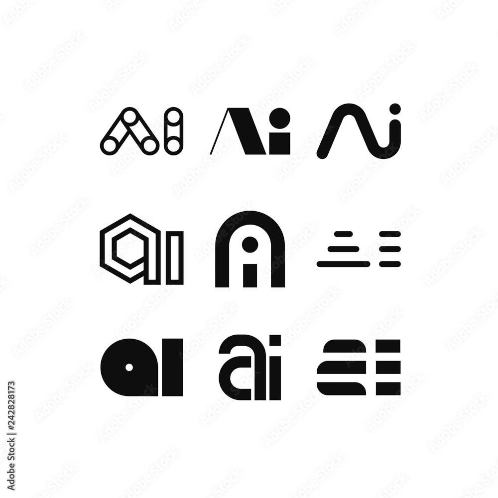 Vector Logo Letter AI Stock Vector | Adobe Stock