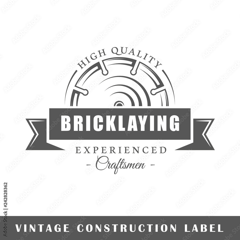 Construction label isolated on white background. Design element ...