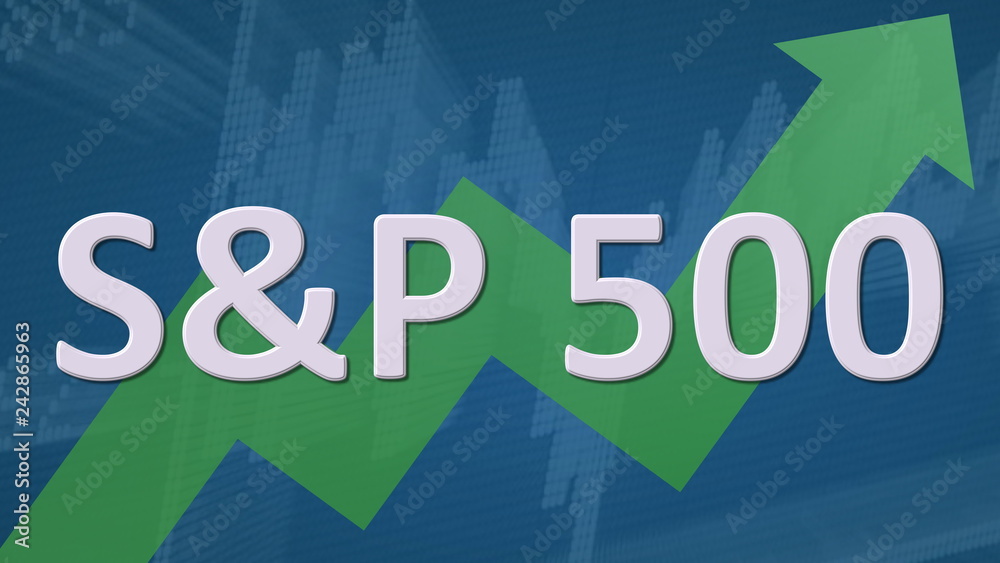 The American stock market index S&P 500 is going up. A green zig-zag ...
