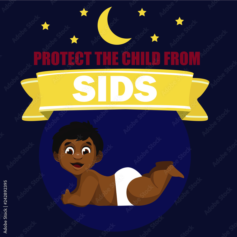 Protect the child from SIDS. Vector illustration for SIDS Awareness ...
