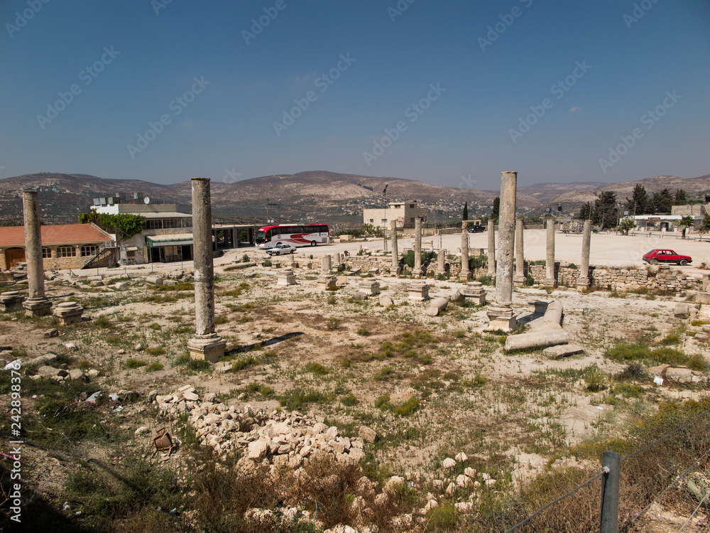Sebastia, Israel - July 11, 2015: Samaria, Israeli bus services to ...