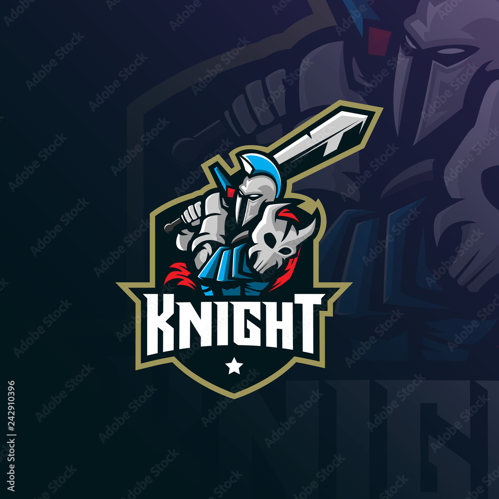 knight mascot logo design vector with modern illustration concept style ...
