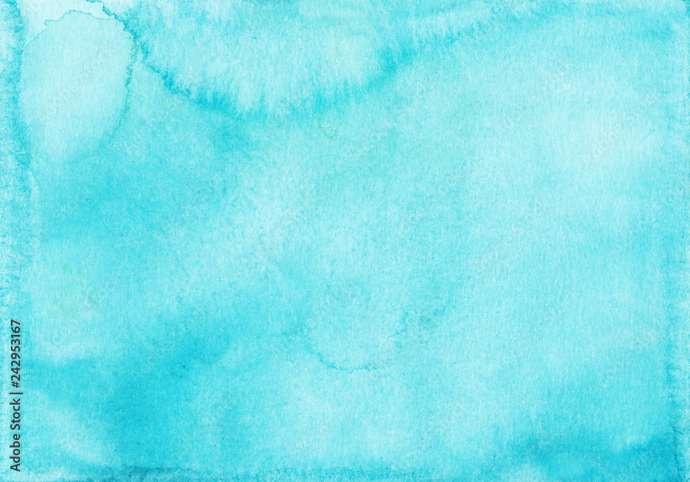 Watercolor sky blue background texture. Aquarelle abstract bright sky ...