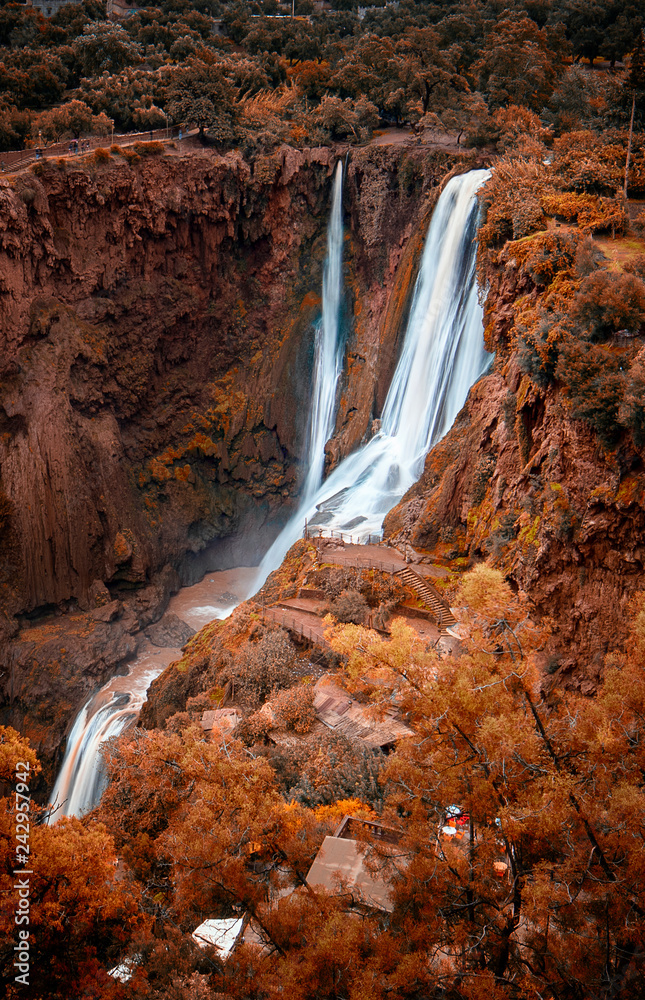 Ouzoud Waterfalls ( Cascades d'Ouzoud ) located in the Grand Atlas ...