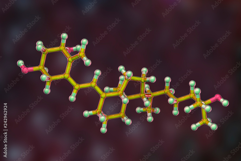 Calcitriol molecule, activated form of vitamin D3 used in the treatment ...