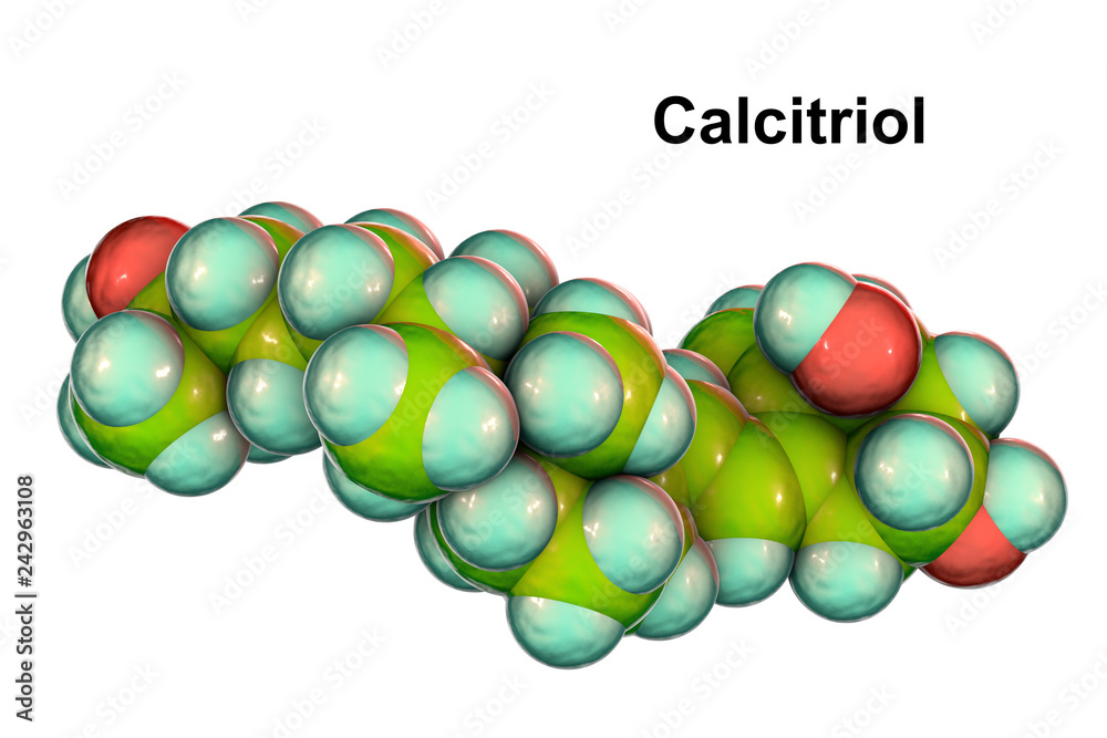 Calcitriol molecule, activated form of vitamin D3 used in the treatment ...