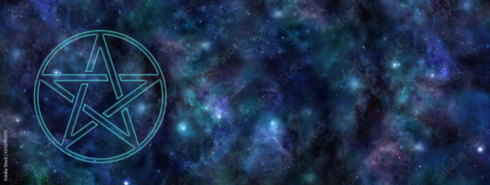 Cosmic Pentacle Web Banner - transparent Pentacle symbol floating in ...