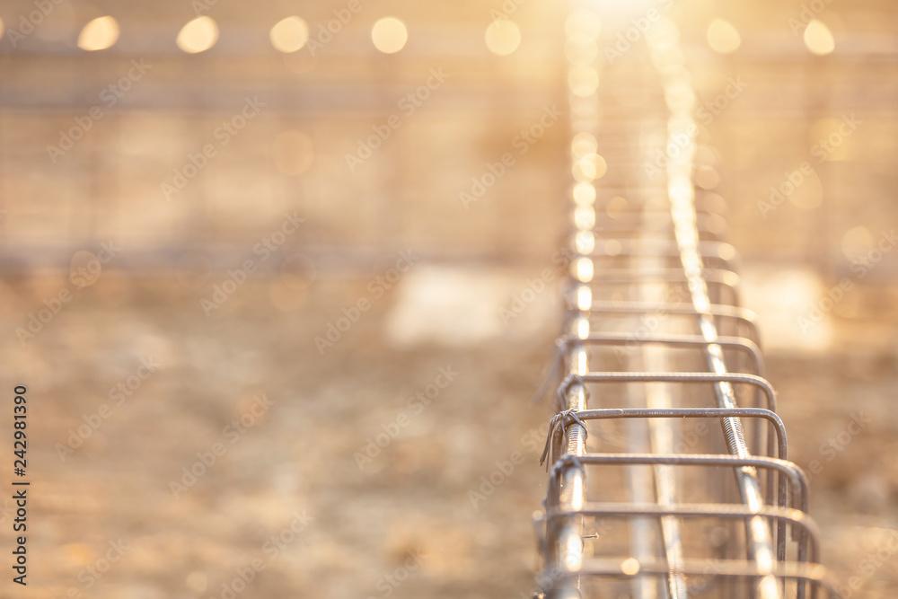 Rebar steel for Grade Beam/Ground beam in process of house building ...