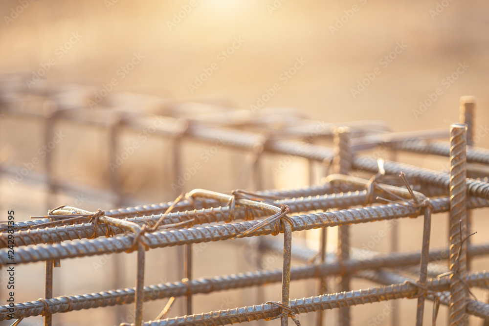 Rebar steel for Grade Beam/Ground beam in process of house building ...