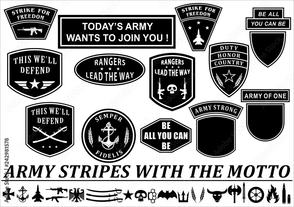 Army stripes with the motto Stock Vector | Adobe Stock
