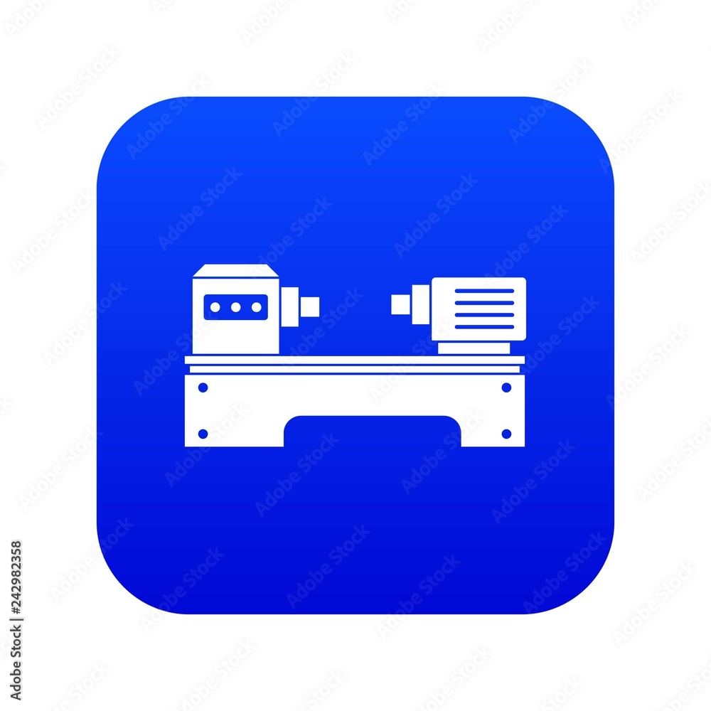 Lathe machine icon digital blue for any design isolated on white vector ...