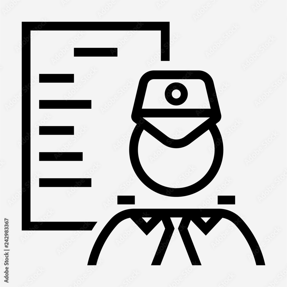 Outline customs declaration form pixel perfect vector icon Stock Vector ...