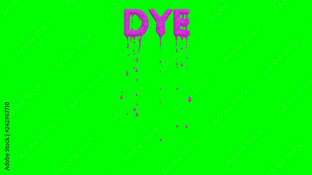 Animated dripping a lot of magenta paint or pigment or ink or other ...