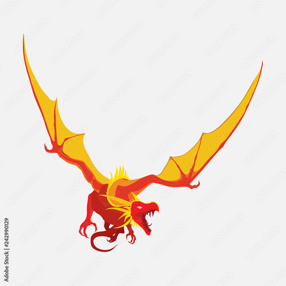 flying dragon, zodiac symbol, company logo Stock Vector | Adobe Stock