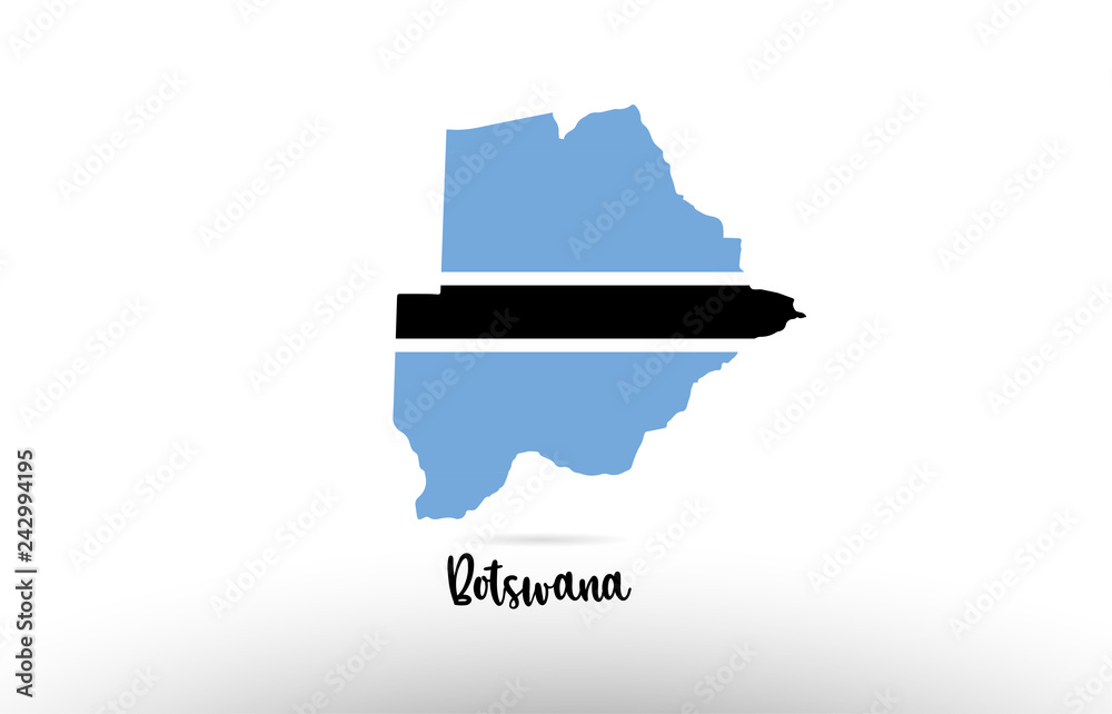 Botswana country flag inside map contour design icon logo Stock Vector | Adobe Stock