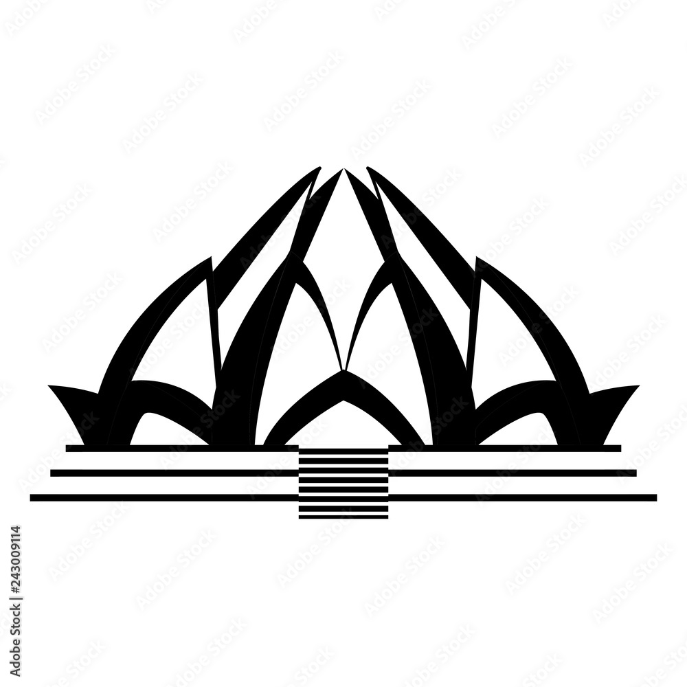 Lotus temple architecture Stock Vector | Adobe Stock