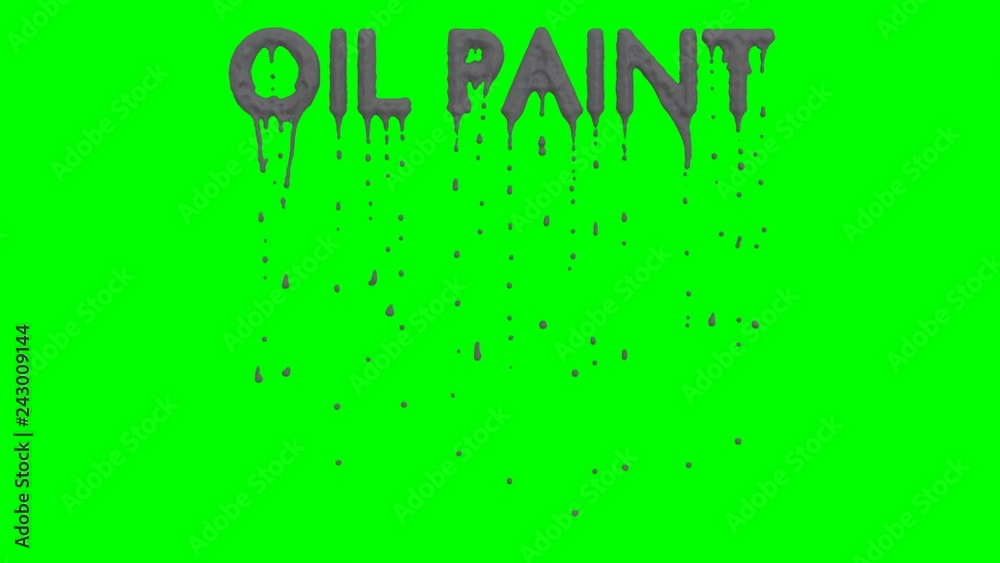 Animated dripping a lot of grey paint or pigment or ink or other thick ...