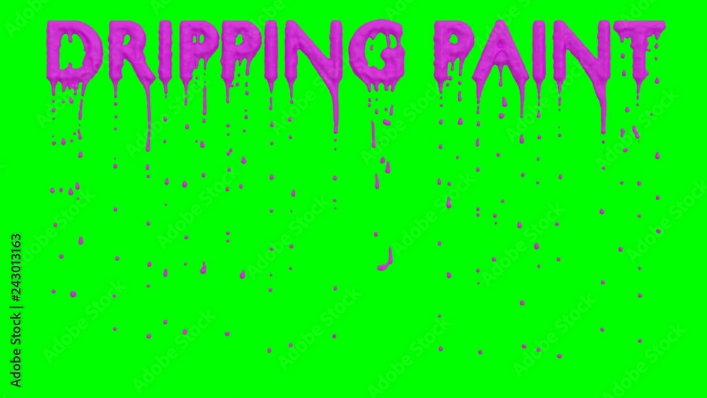 Animated dripping a lot of magenta paint or pigment or ink or other ...