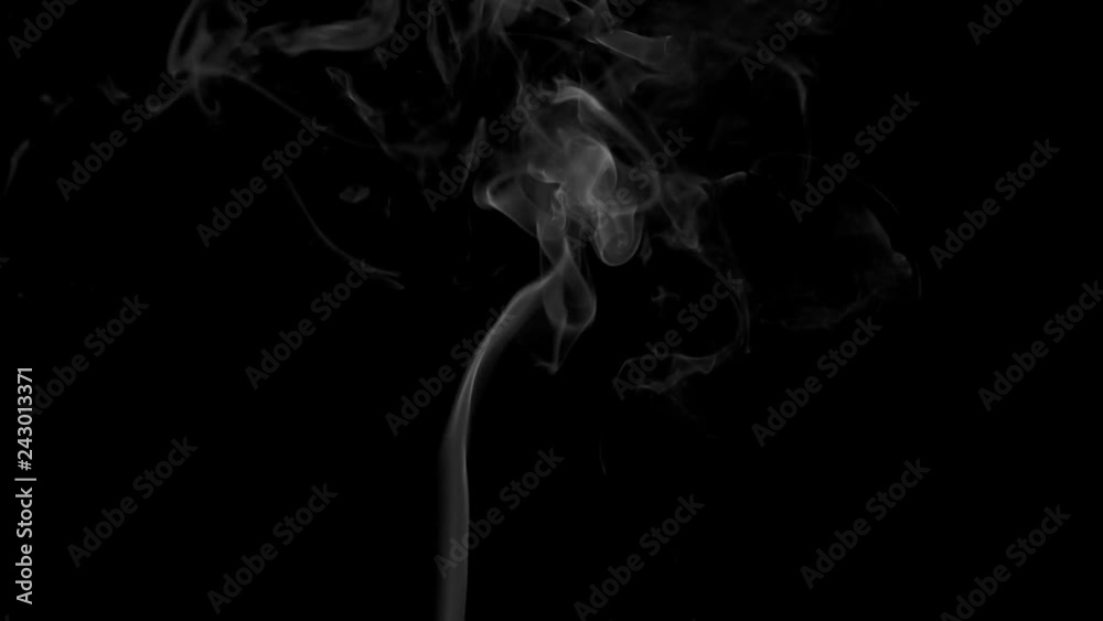 Twisting of Smoke Rolls. White clearly expressed smoke slowly rises ...