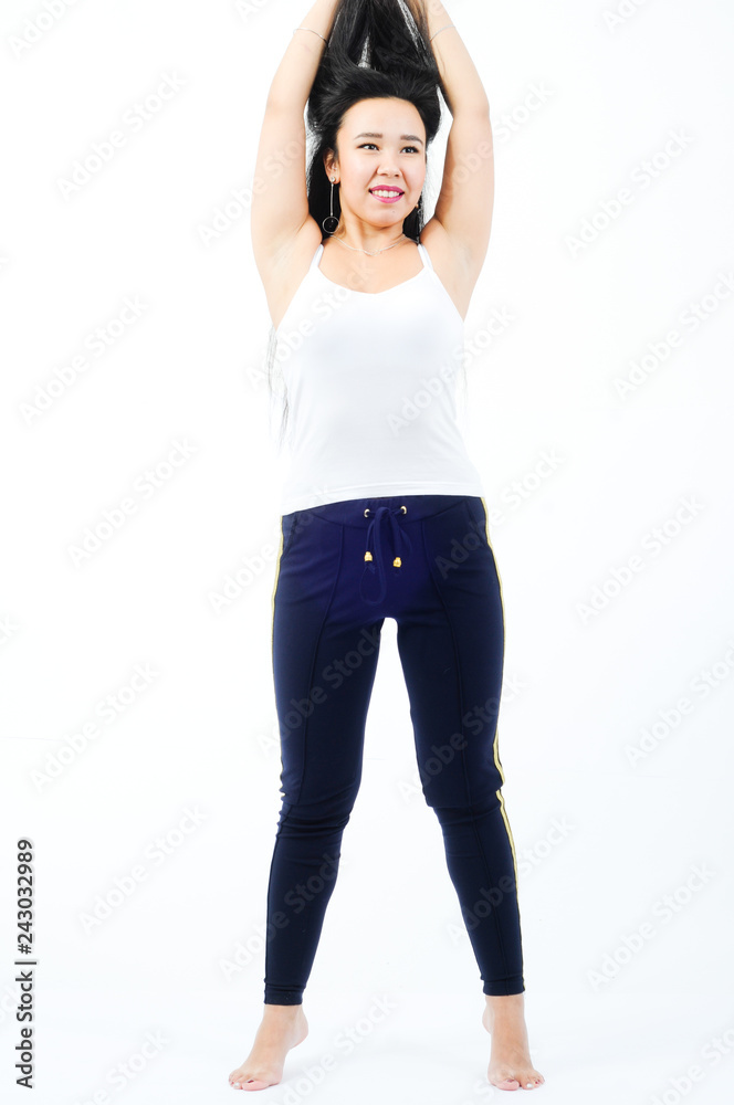 young woman plus size model posing Stock Photo | Adobe Stock