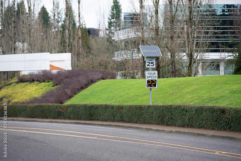 25 mile per hour speed sign with solar panel and battery operated ...