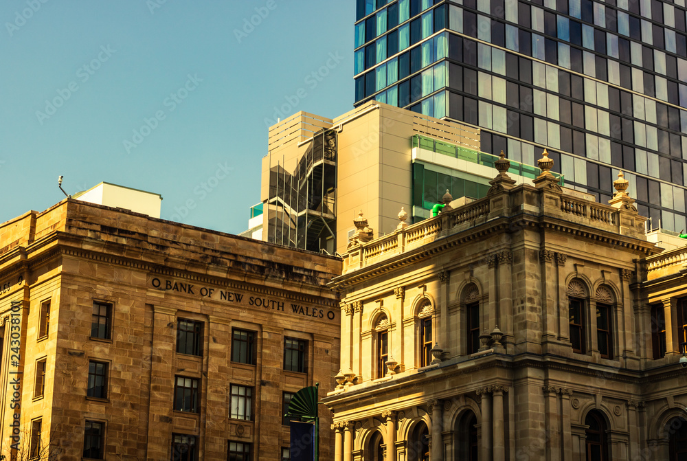 Travel photography of Brisbane city, Queensland. Old buildings and ...