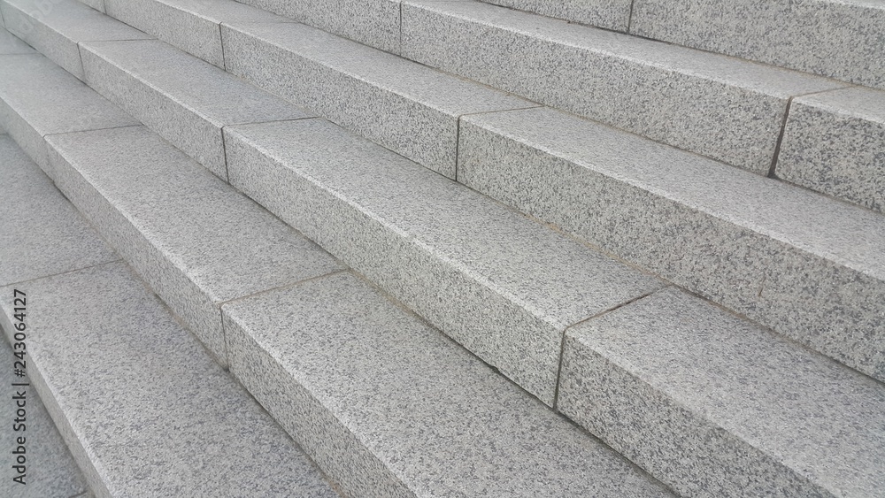 Closeup vire of grey concrete stairs with dark concrete lines on ...