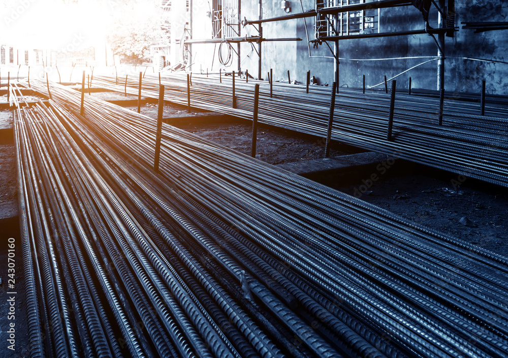 Rebar on construction site Stock Photo | Adobe Stock