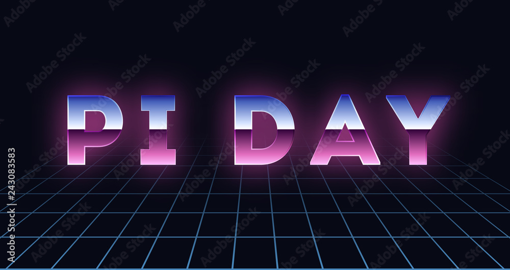 Vecteur Stock Pi Day text on a hi-tech background, technology vector ...