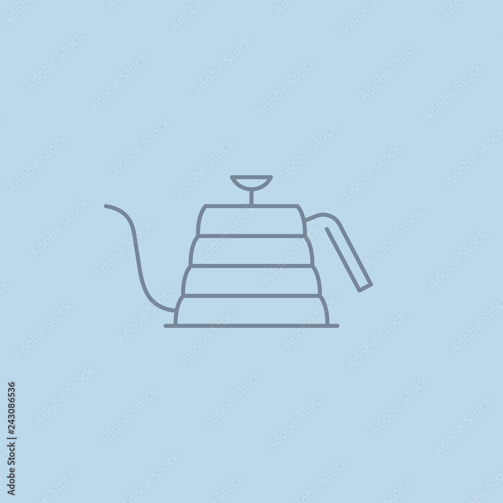 Coffee icon and linear coffeeshop badge in outline style with trendy ...