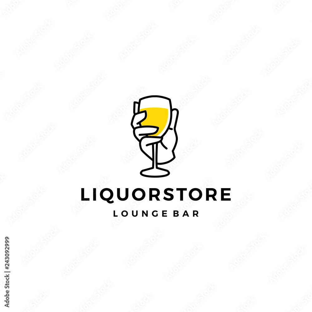 liquor store shop cafe beer wine logo vector icon illustration Stock ...