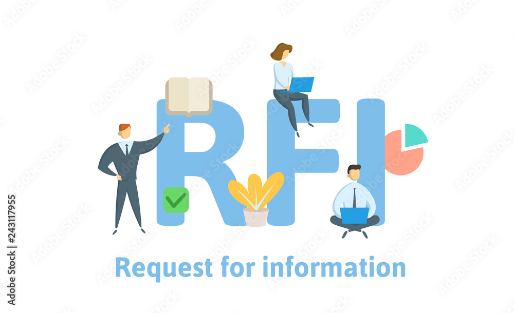 Vecteur Stock RFI, request for information. Concept with keywords ...