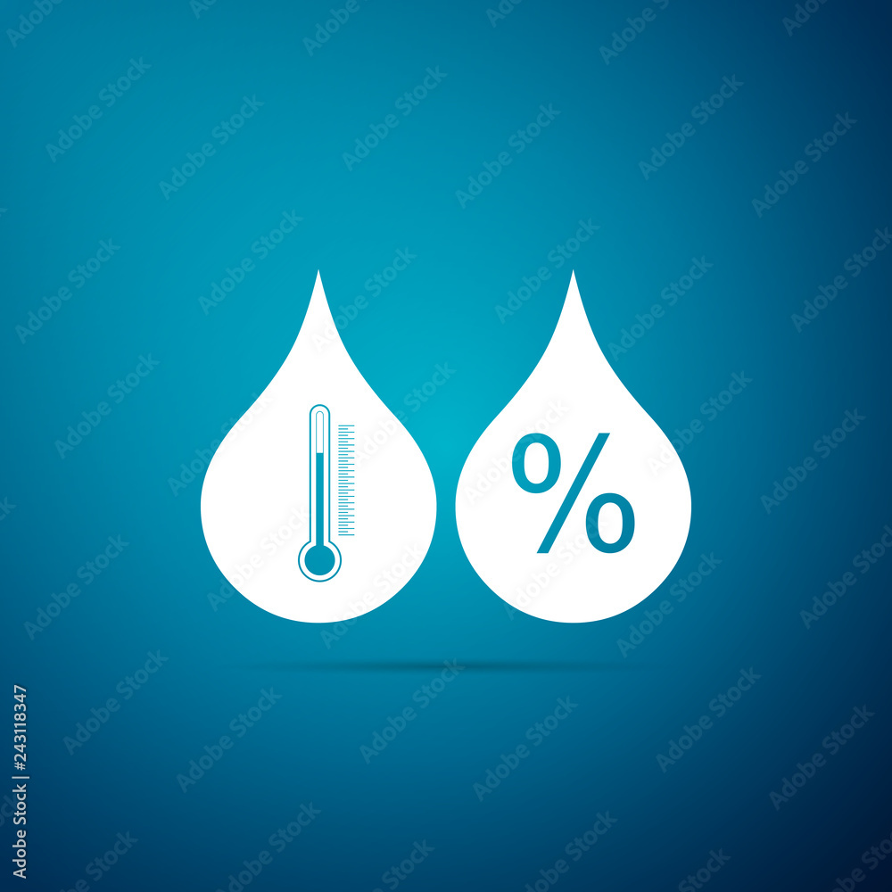 Humidity icon isolated on blue background. Weather and meteorology ...