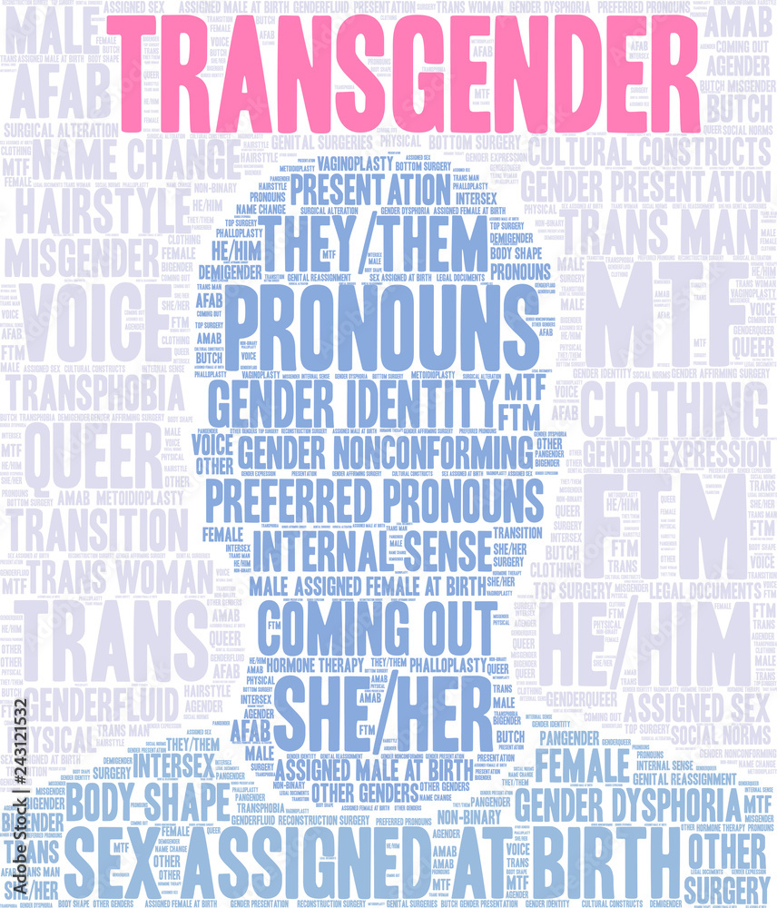 Transgender Word Cloud on a white background. Stock Vector | Adobe Stock