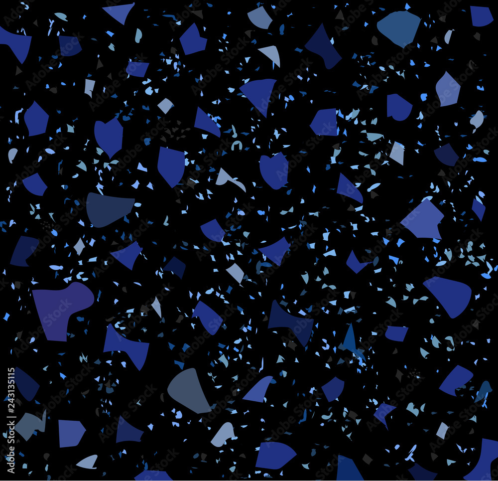 Blue terrazzo pattern. Texture of mosaic floor with natural stones ...