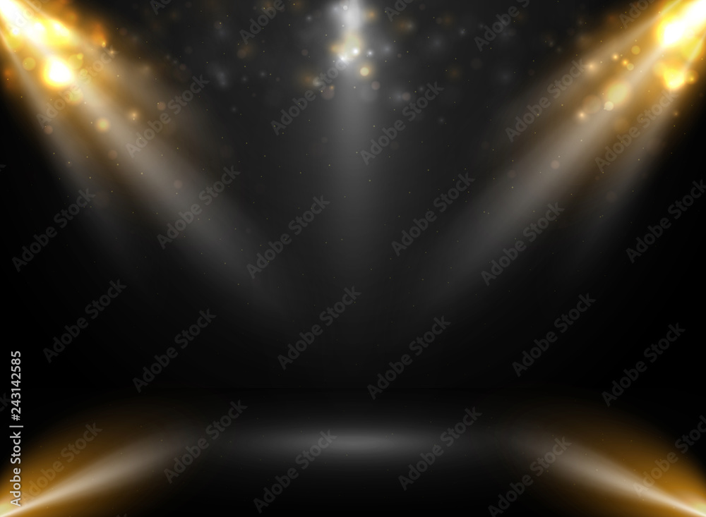 Abstract of mockup stage show in gradient black background with ...