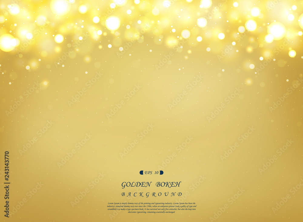 Abstract golden background with glitters decorative on top, adjusting ...