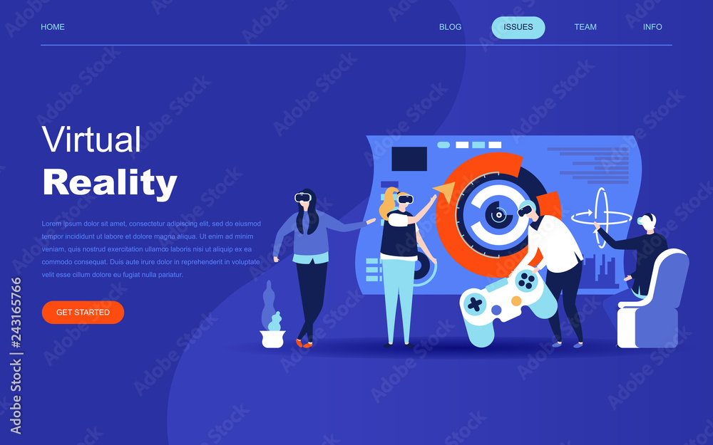 Modern flat design concept of Virtual Augmented Reality for website and ...