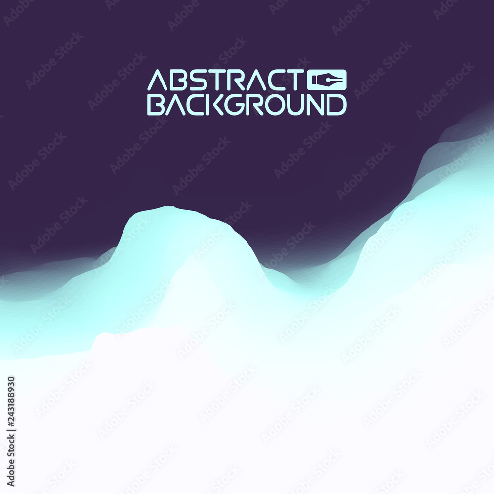 3D landscape Abstract blue Background. Blue Gradient Vector ...