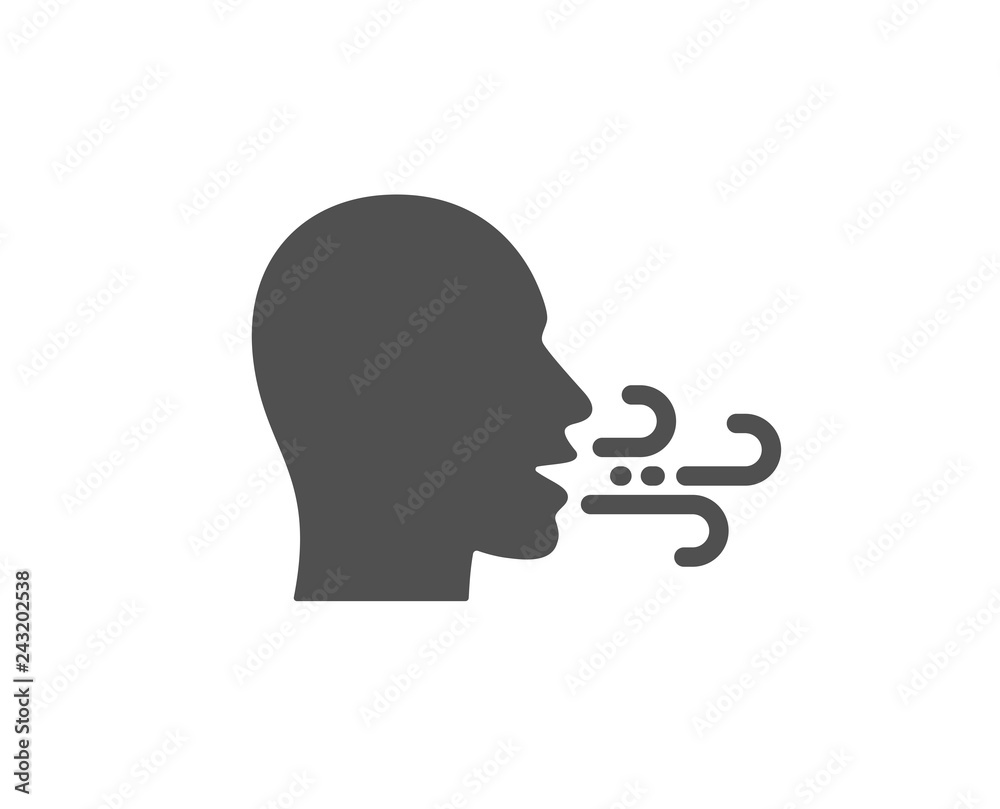 Breathing icon. Breath difficulties sign. Respiration problems symbol ...